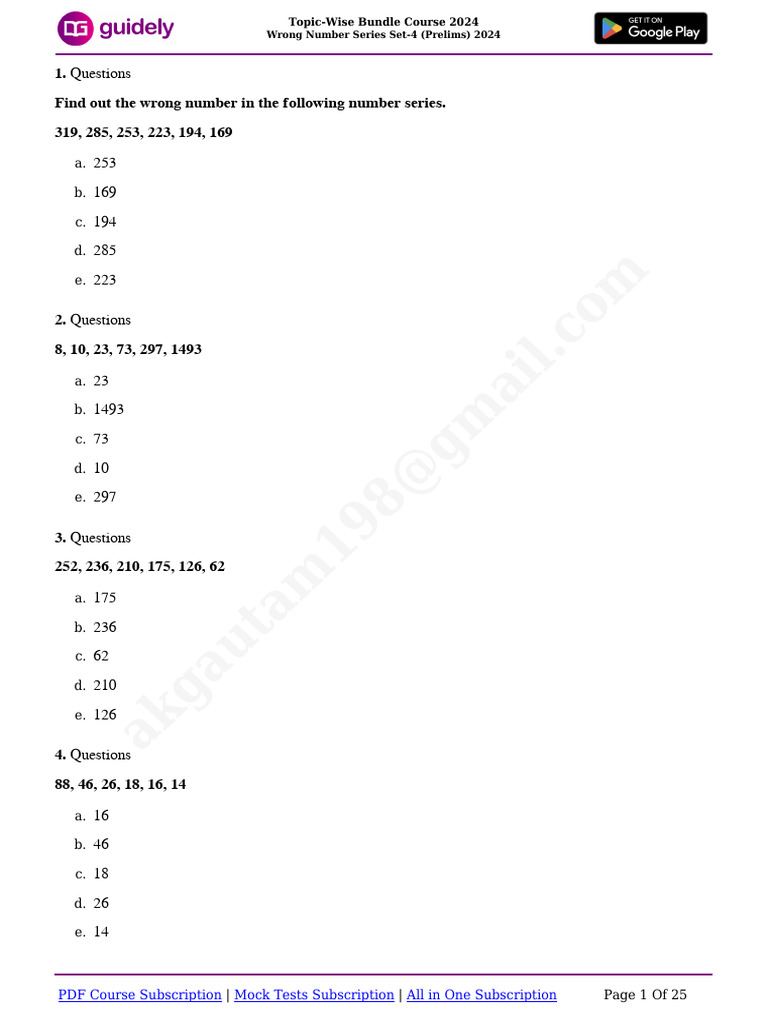 Wrong Number Series | PDF