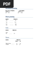 2025 Printing Price List | PDF