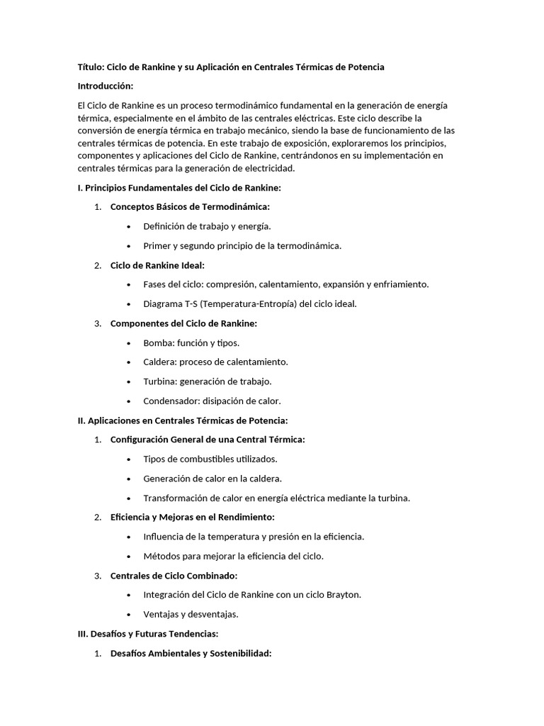 Ciclo de Rankine en Centrales Térmicas | PDF | Ciencias fisicas ...