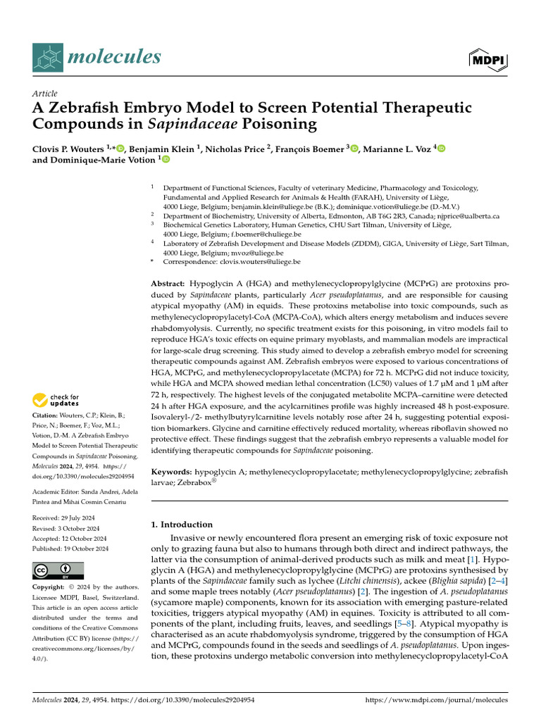Molecules 29 04954 | PDF | High Throughput Screening | Toxicology