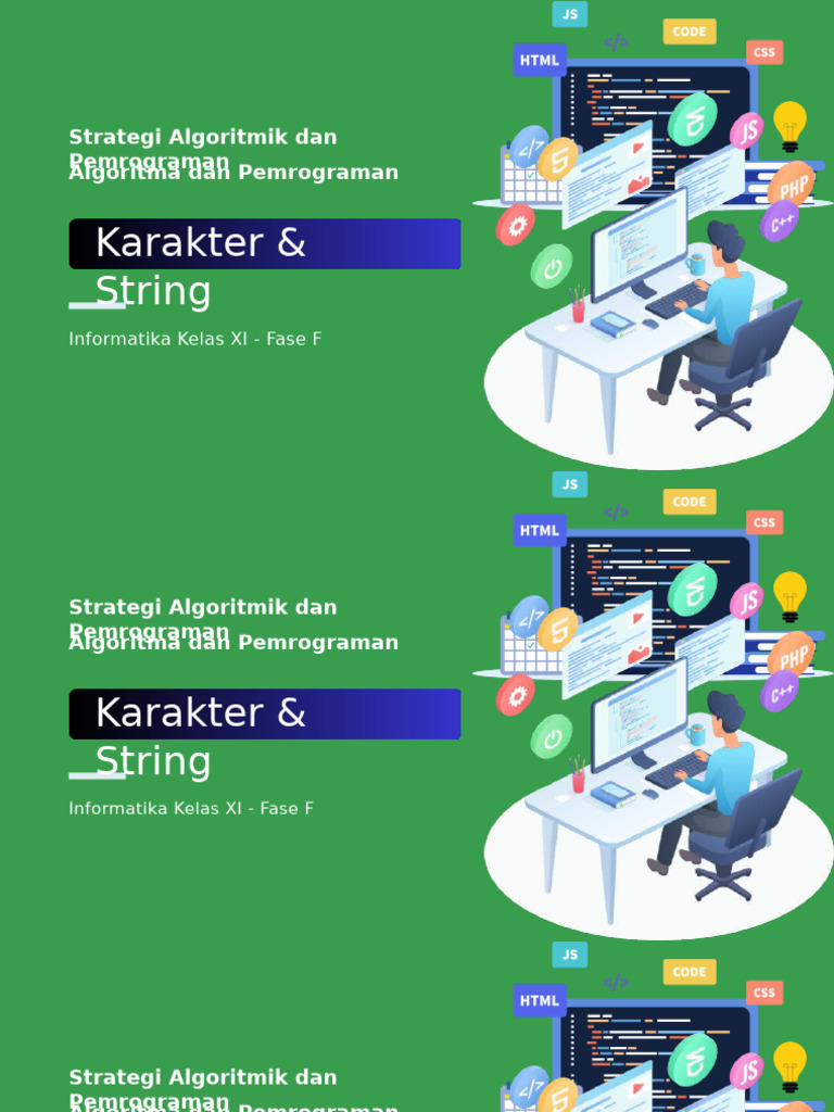Karakter Dan String | PDF | Metode & Bahan Ajar | Komputer