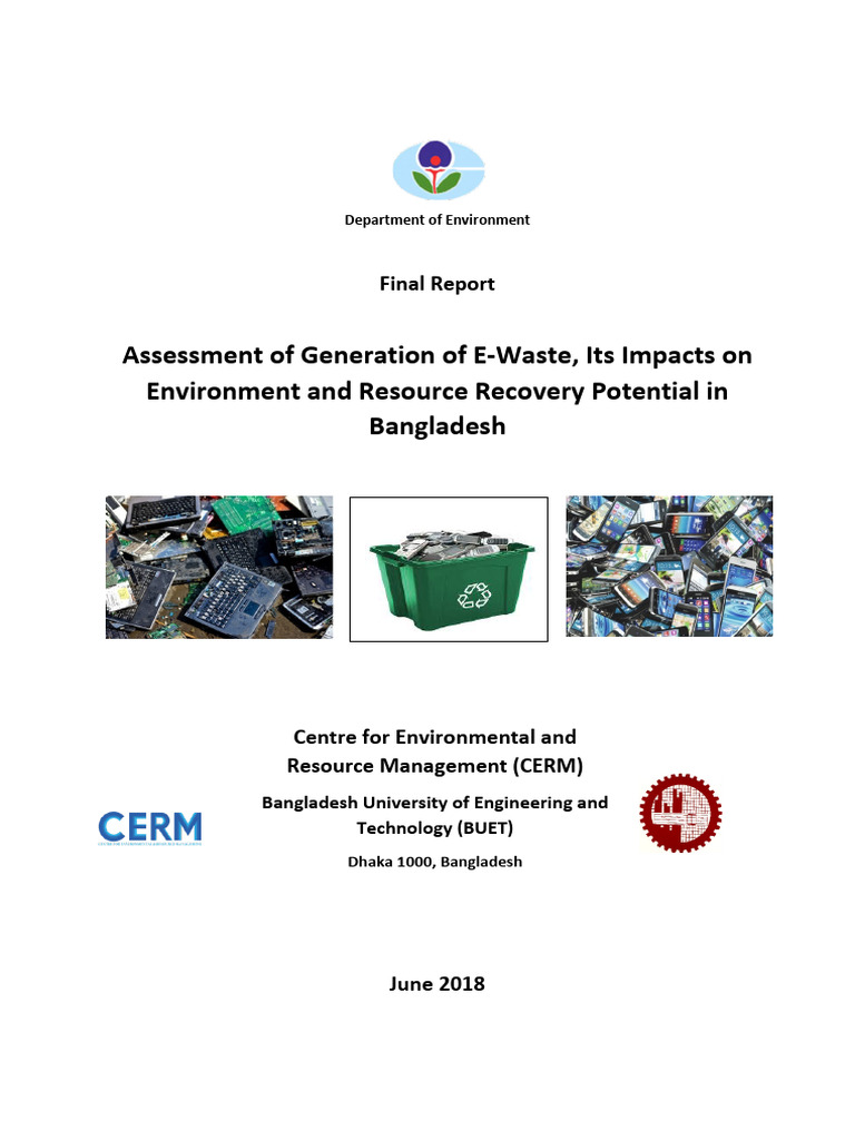 Analysis of Current E-Waste Management Scenario in Bangladesh 2018 ...