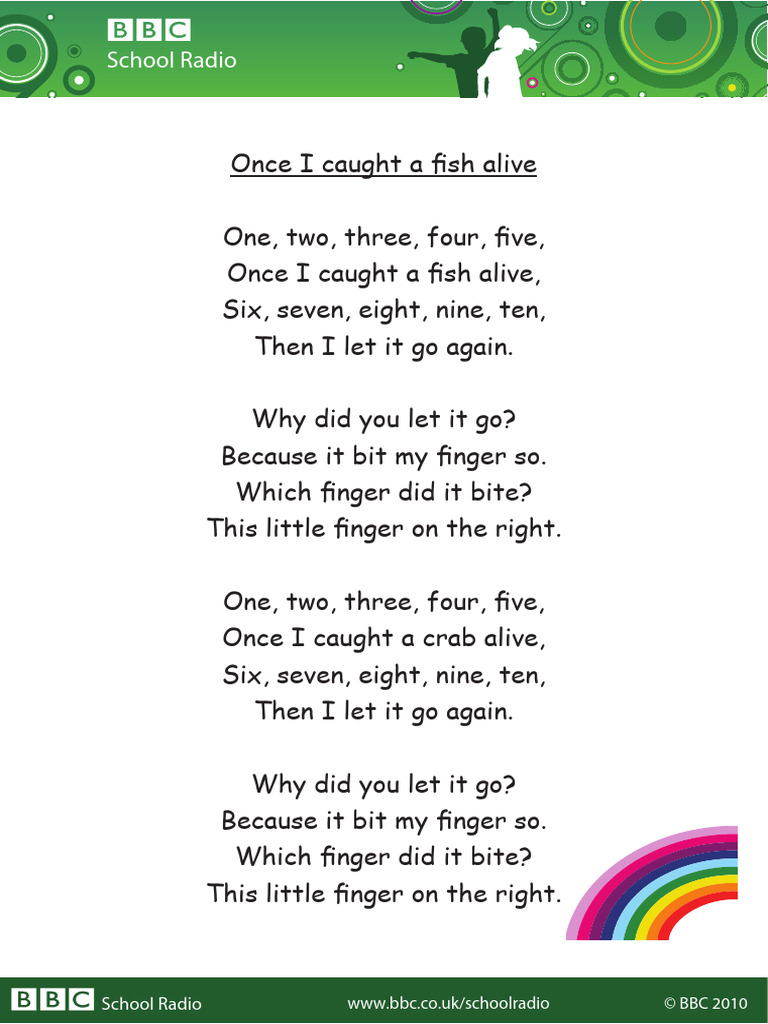 Once I Caught a Fish Alive Poem | PDF | Wellness