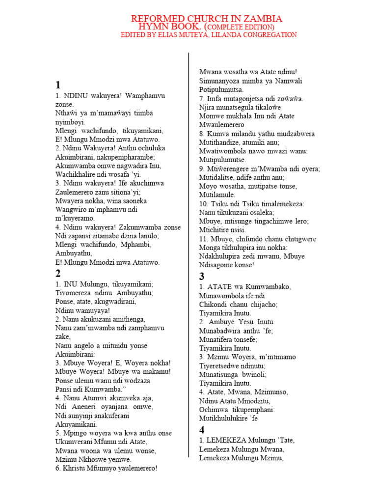 Nyimbo Za Mulungu. | PDF | Foreign Language Studies | Religion ...