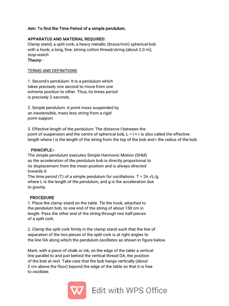 Physics Lab: Simple Pendulum Guide | PDF | Pendulum | Physical Quantities