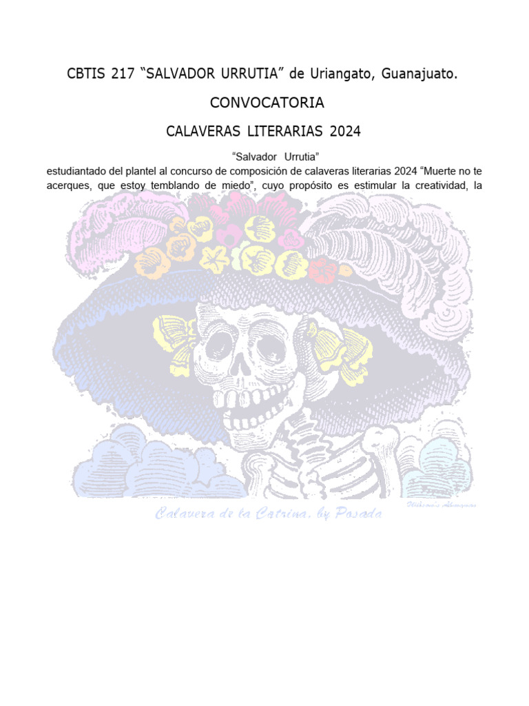 Calaveras 2024 Cbtis 217 | PDF