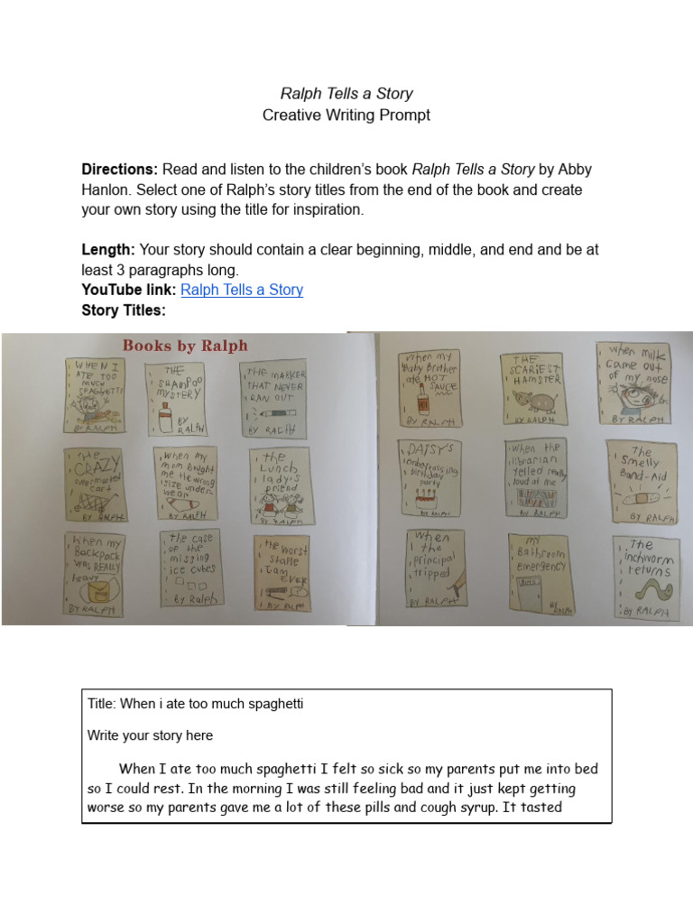 Ralph Tells A Story - Standard ELA | PDF | Language Arts & Discipline ...