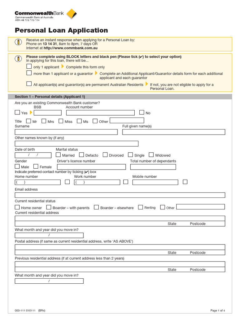 Personal Loan Application Note PDF | PDF | Loans | Debt