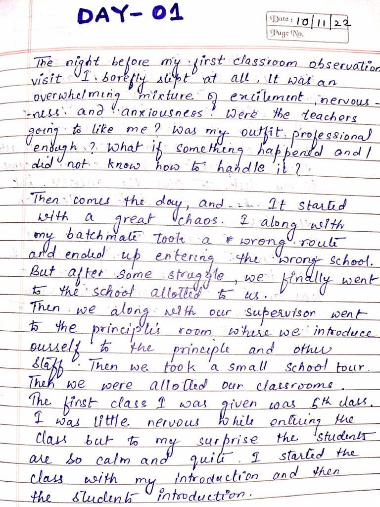 Reflective Diary 1st Year | PDF