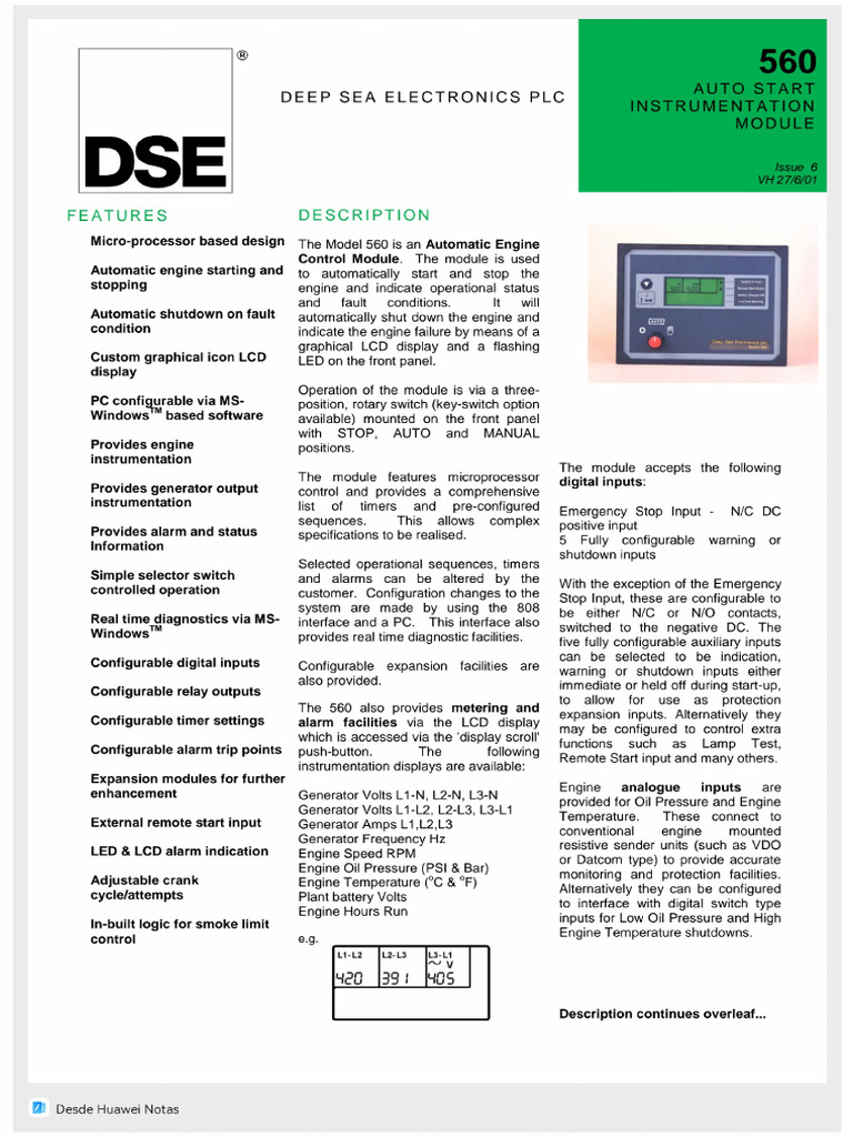 manual de control colman model 560 | PDF