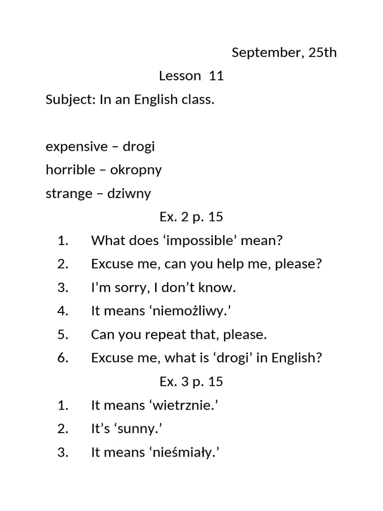 Unit 1 L6 in An English Class | PDF