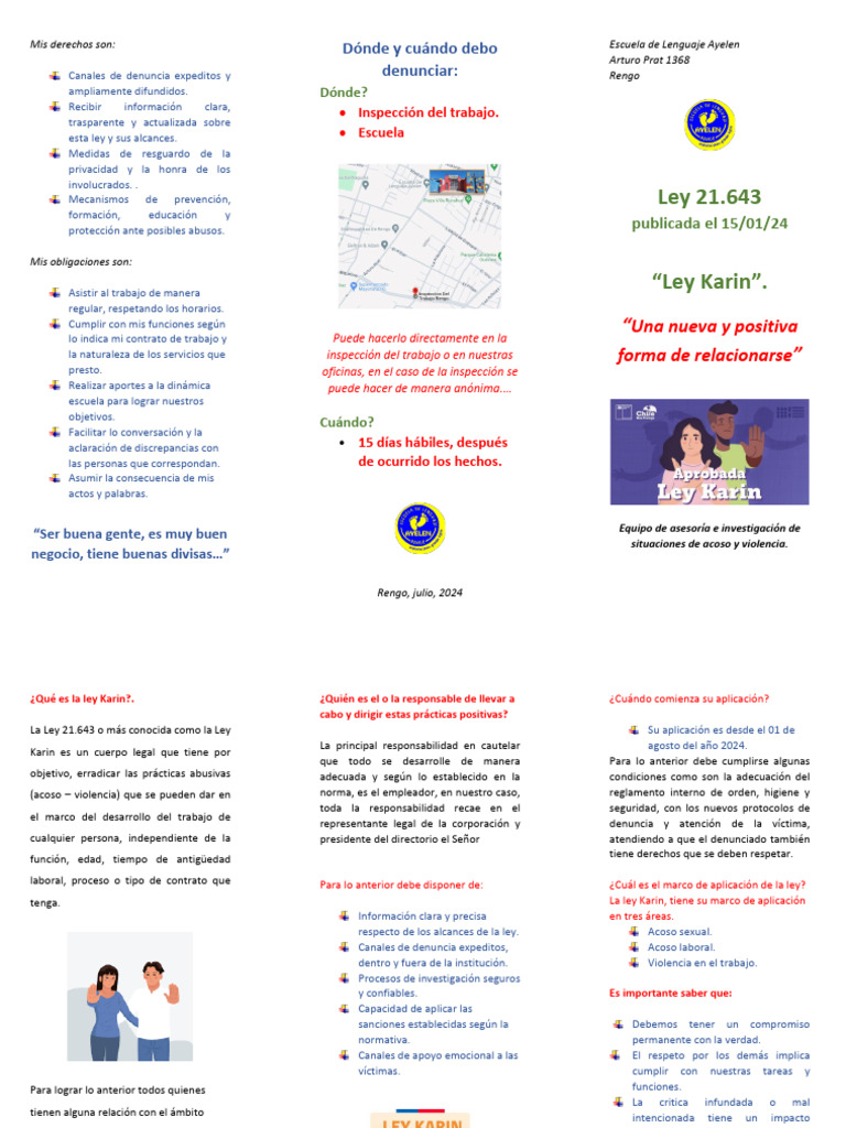 Tríptico Ley Karin 2 | PDF | Violencia | Justicia