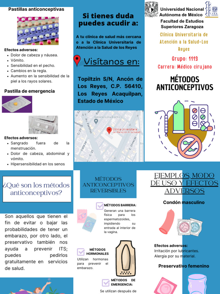 Triptico Metodos | PDF | Control de la natalidad | Condón