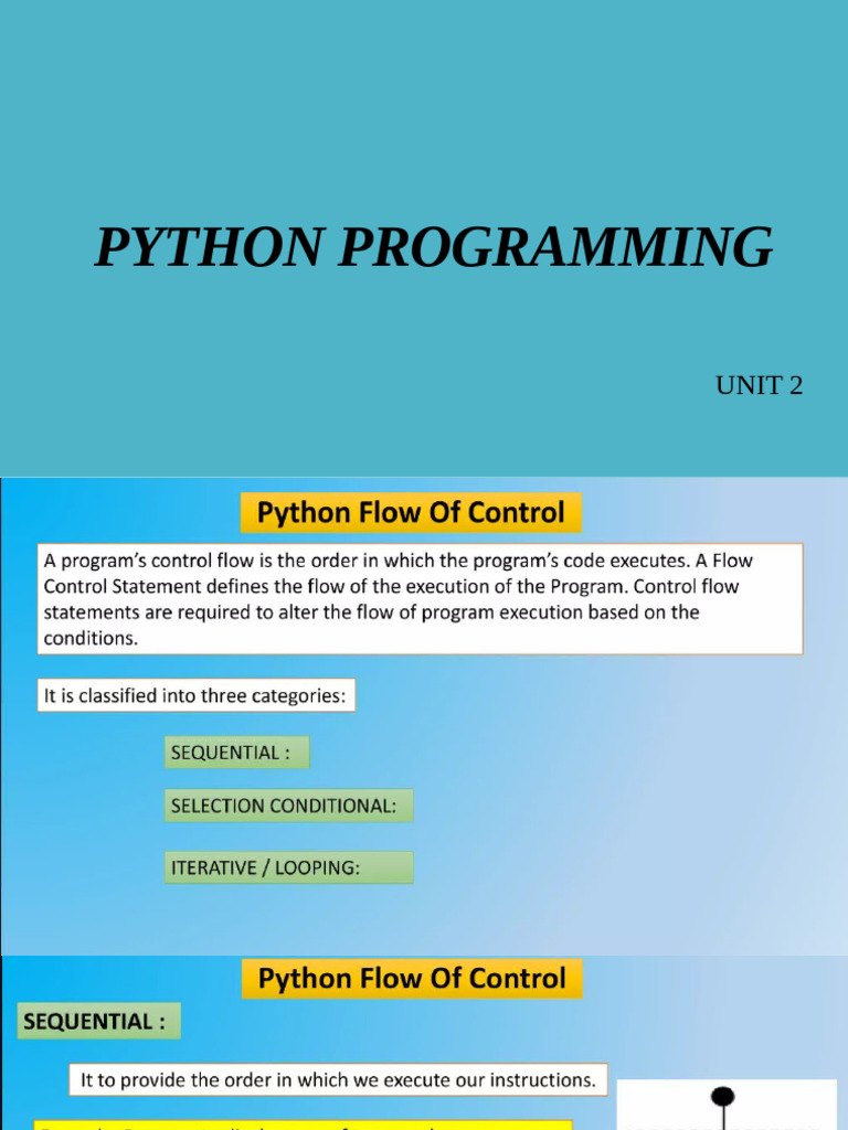 Python Programming Unit 2 | PDF
