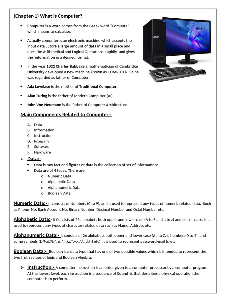Introduction of Computer | PDF | Computer Program | Programming Introduction of Computer | PDF | Computer Program | Programming