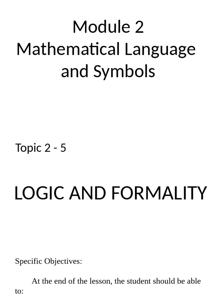 Module 2 - 5 Logic and Formality | PDF | Theorem | Mathematical Proof