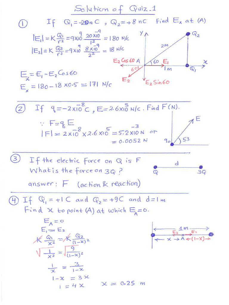 Solution of Quiz-1 | PDF