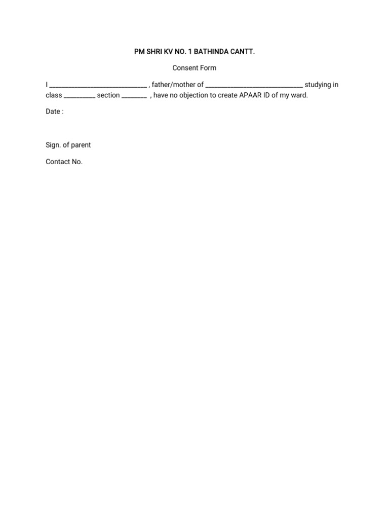 APAAR ID Consent Form Template | PDF | Career & Growth | Self-Improvement