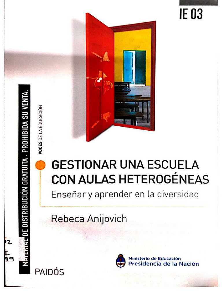 Gestionar Una Escuela Con Aulas Heterogeneas. Anijovich Rebeca - Cap I ...