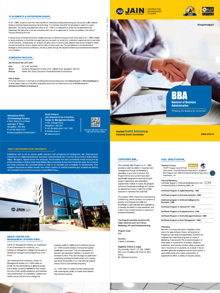 BBA-Brochure-Jain-University | PDF
