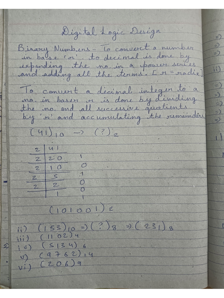 Digital Logic Design Notes | PDF