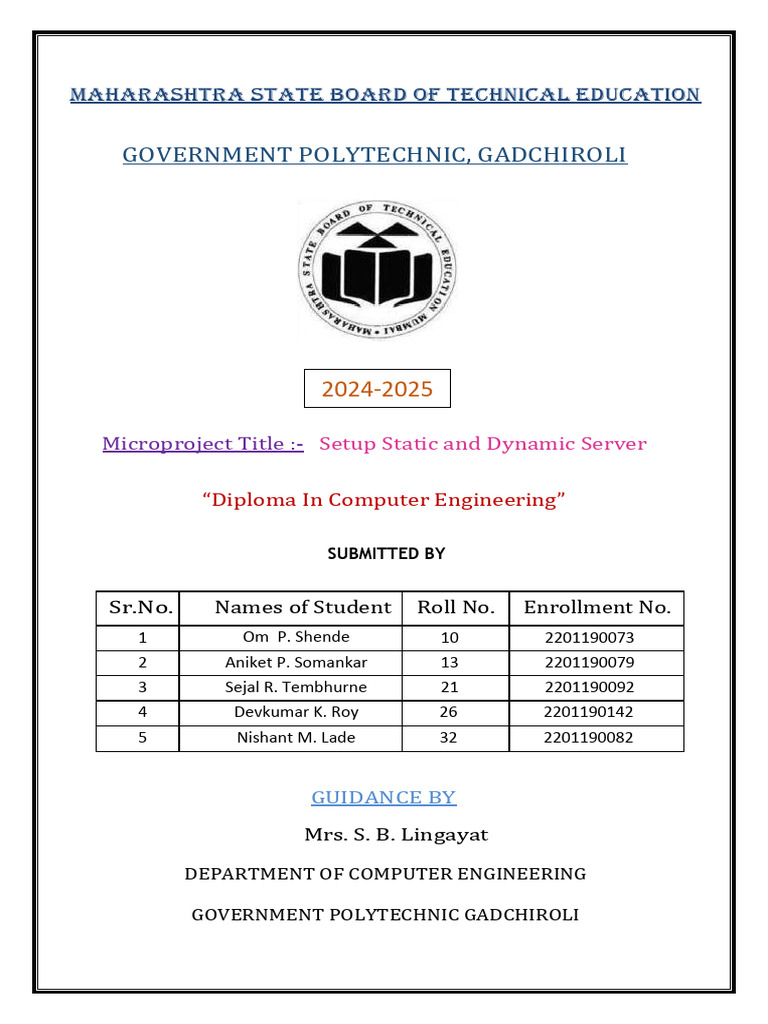 ACN - MICRO Project For Diploma | PDF | Routing | Computer Network