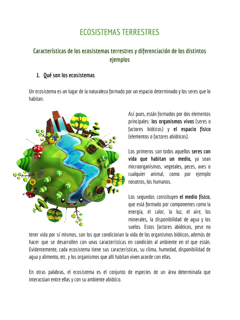 Los Ecosistemas Terrestres | PDF | Ecosistema | Desierto