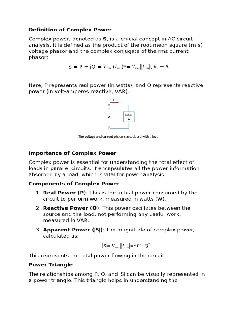 Definition of Complex Power | PDF