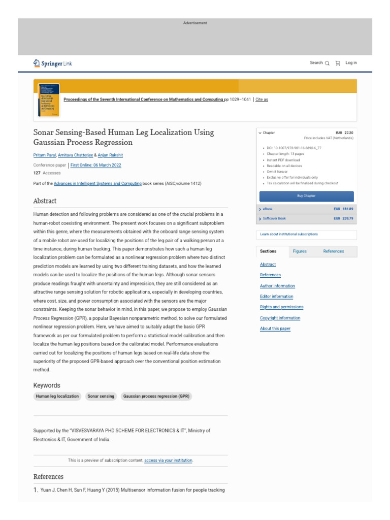Sonar Sensing-Based Human Leg Localization Using Gaussian Process ...