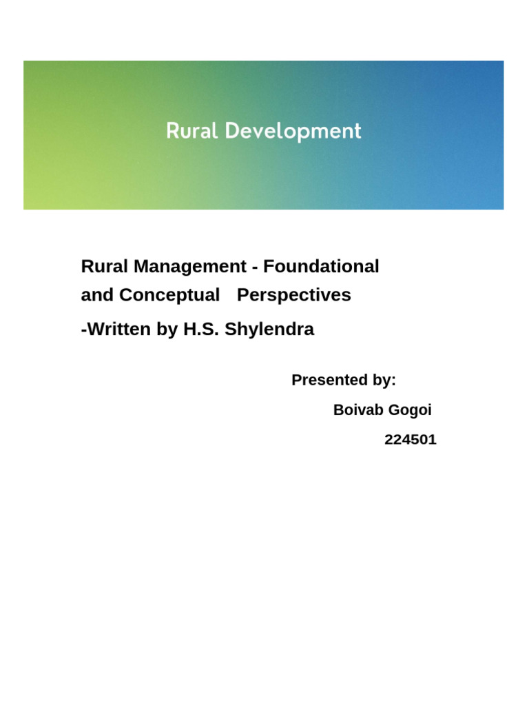 Rural development Assignment (1) | PDF | Cooperative | Neoliberalism