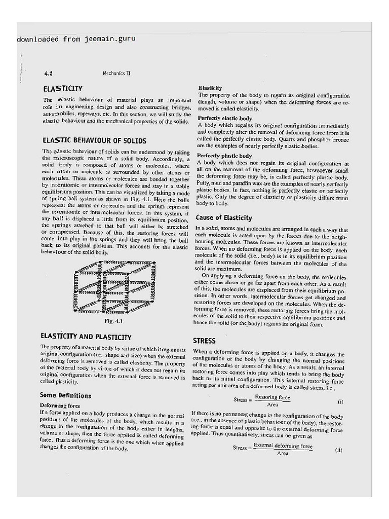 Mechanical Properties of Solids Pyqs | PDF