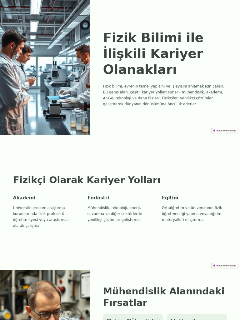 Fizik Bilimi Ile Iliskili Kariyer Olanaklari | PDF