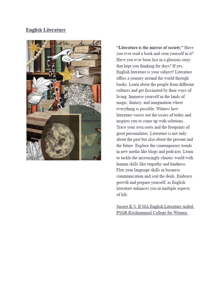 Eng Lit Course Content | PDF