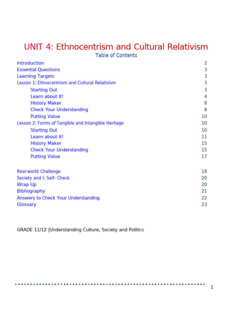 UCSP-Unit-4-students-copy 2 | PDF | Cultural Heritage | Liberal Arts ...
