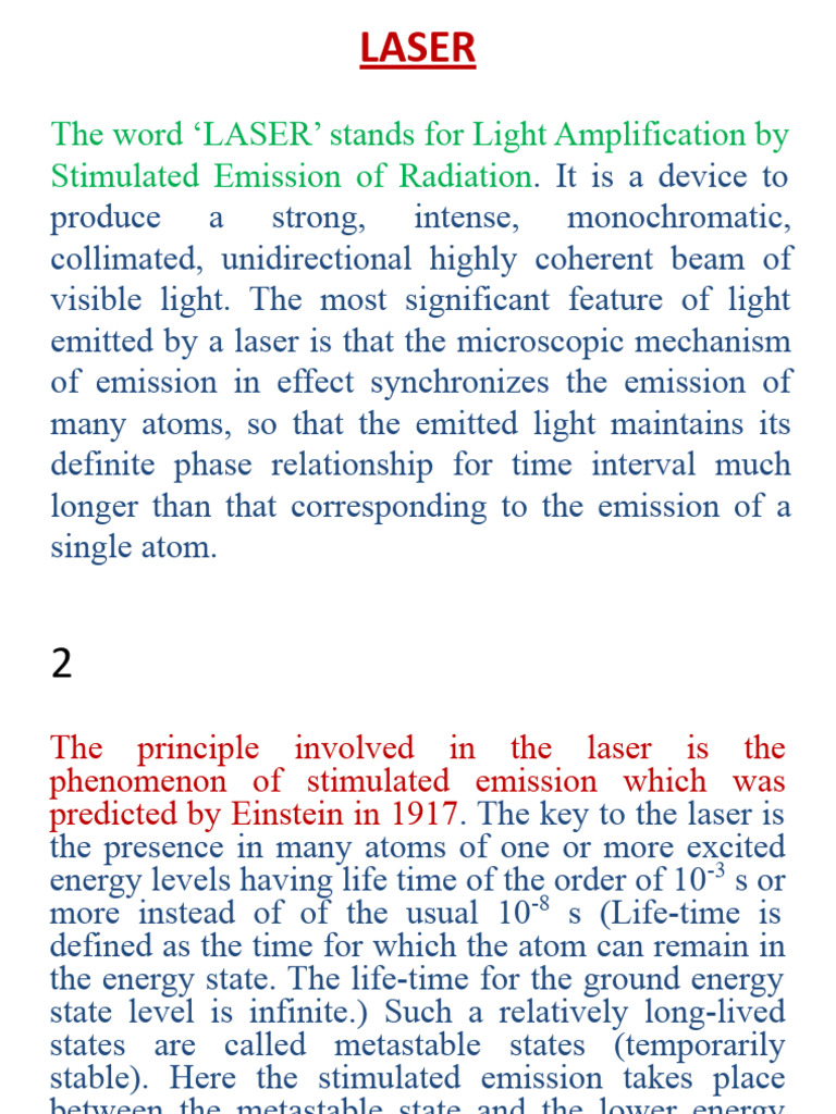 laser | PDF | Laser | Photon