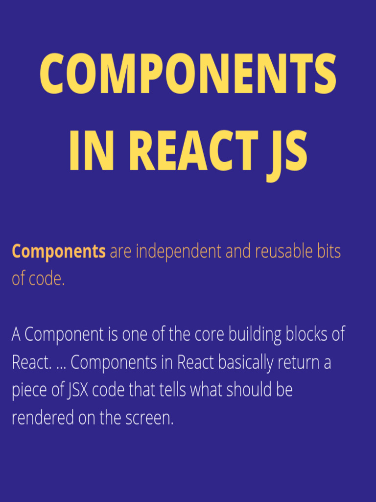 Components in React JS | PDF Components in React JS | PDF