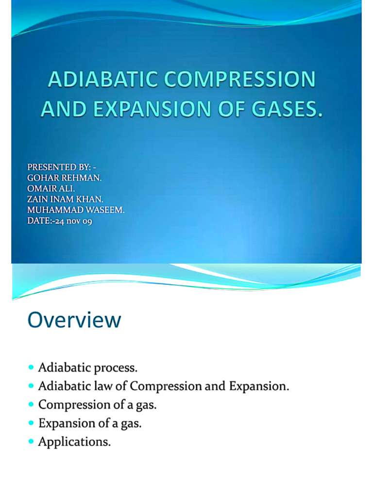 Adiabatic Compression | PDF