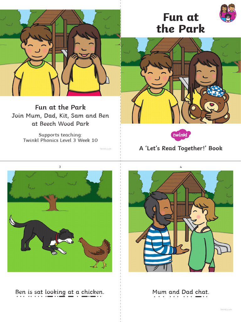 Fun at the Park Reading Mini Book | PDF