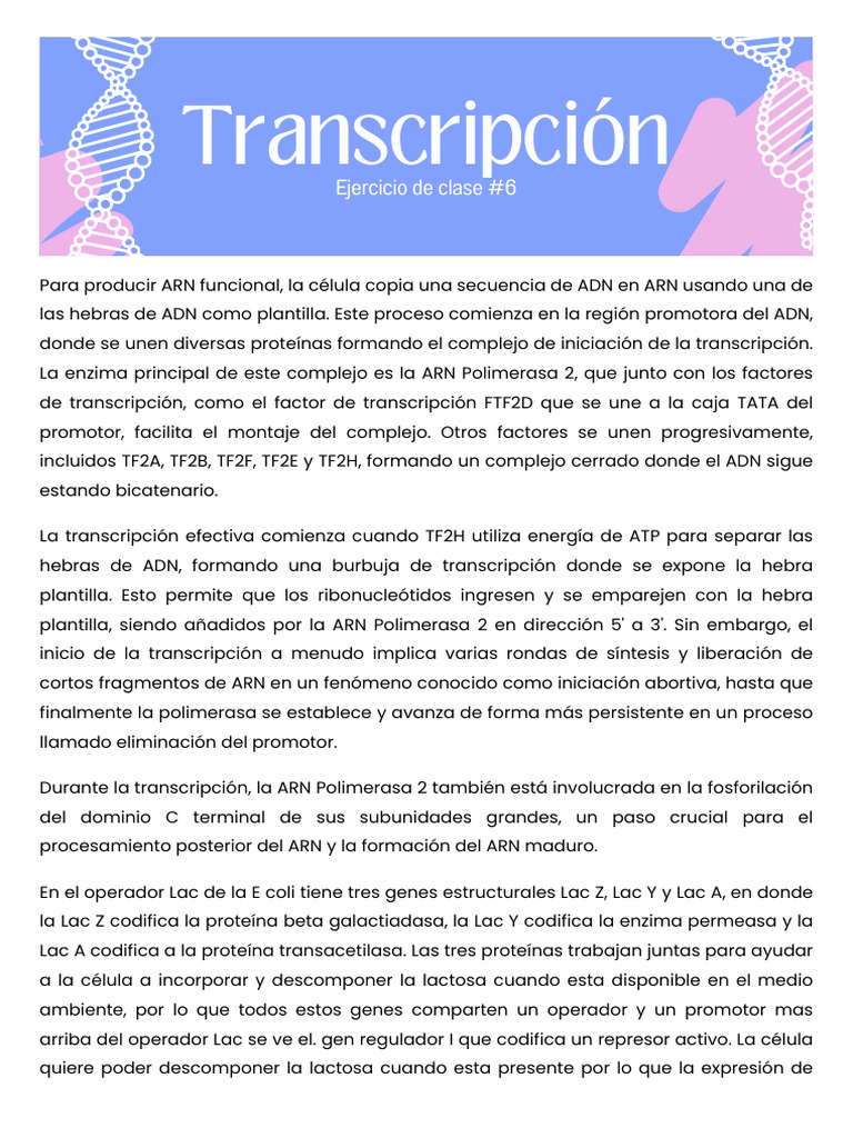 Regulación y Transcripción del ADN | PDF | Rna Splicing | Represor