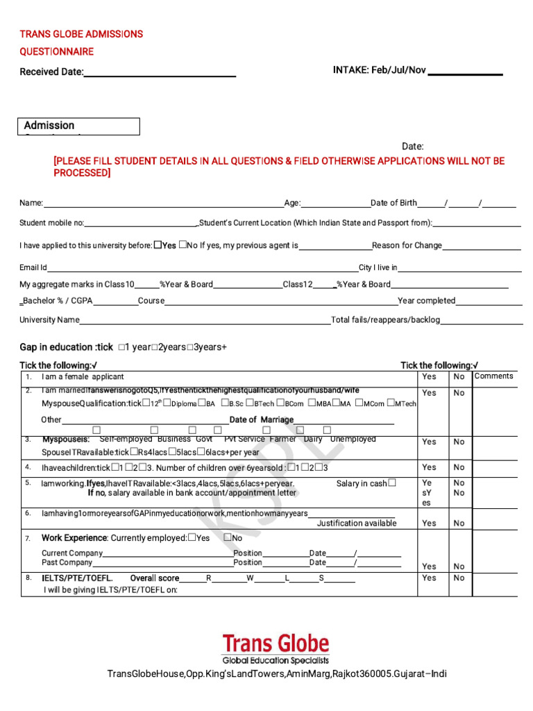TG Form | PDF | Academic Degree | Qualifications