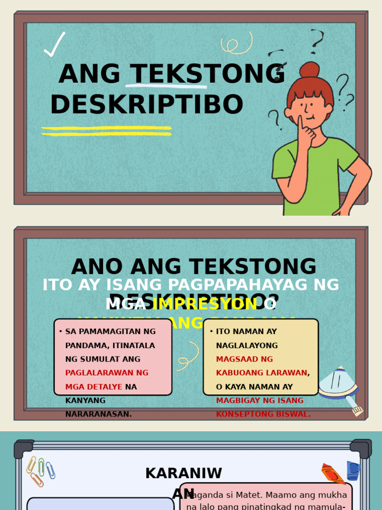 Ang Tekstong Deskriptibo | PDF