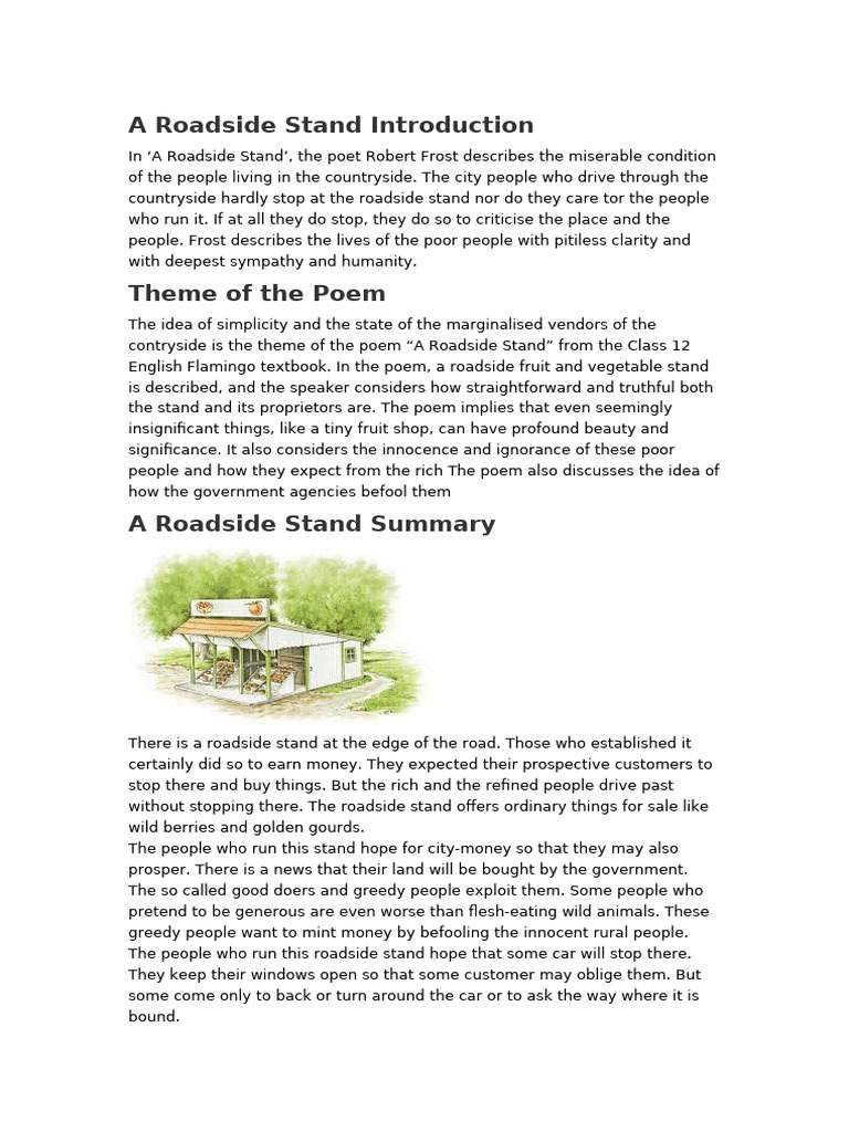A Roadside Stand Class 12 (English) | PDF