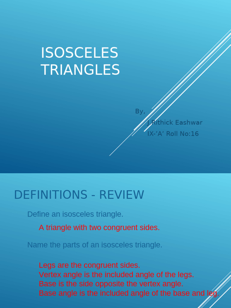 Understanding Isosceles Triangles | PDF | Triangle | Elementary Geometry