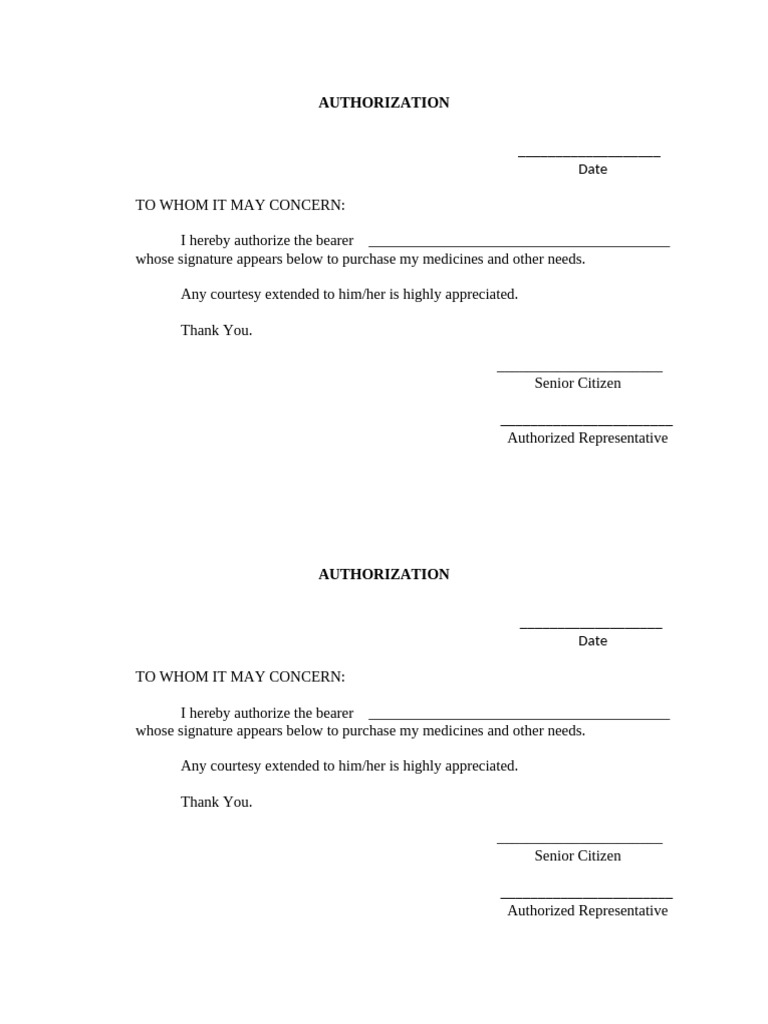 Authorization of Senior Citizen Purchase of Medicines | PDF