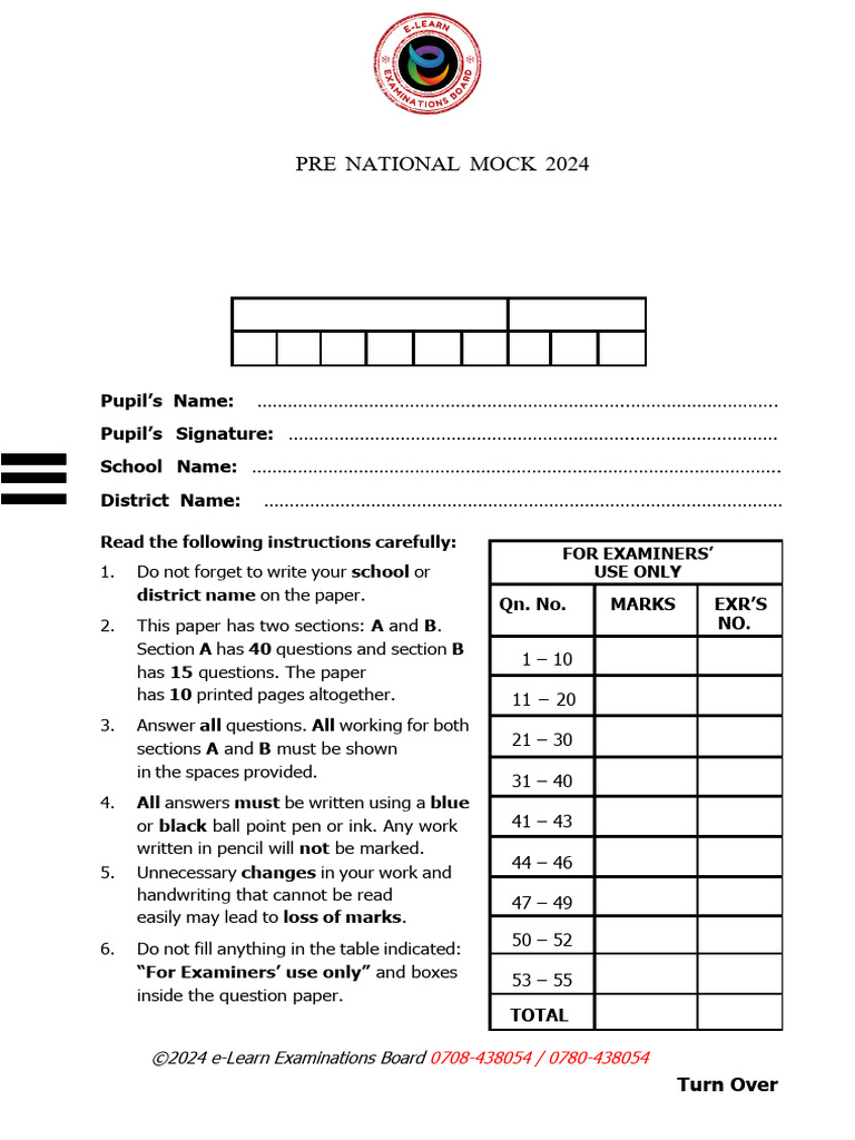 E-Learn Pre-Mock Science Set One of Four | PDF | Biogas | Anaerobic Digestion