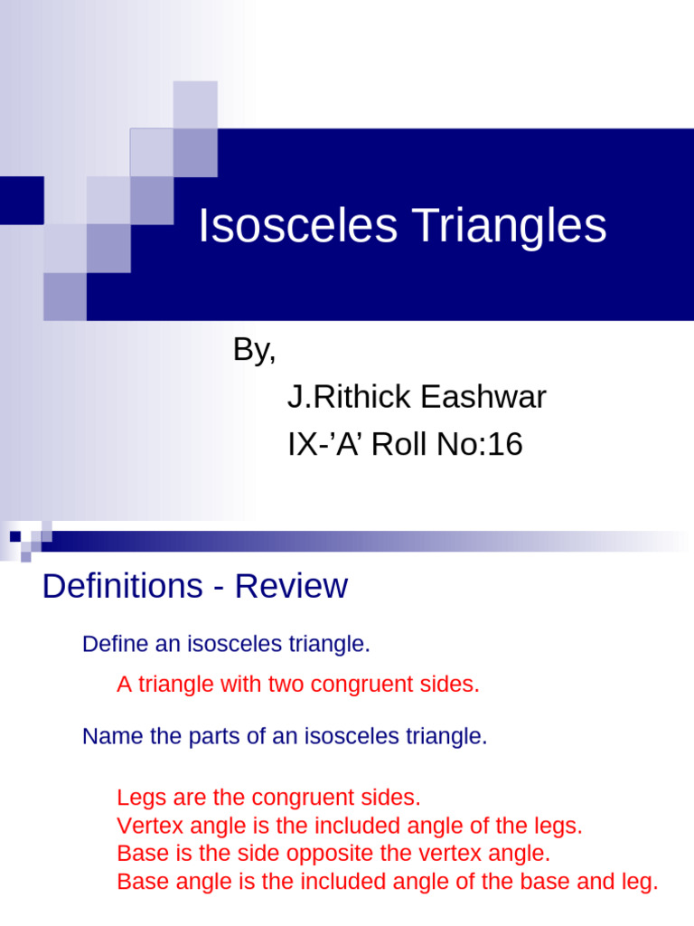 Isosceles Triangle PP | PDF | Triangle | Euclidean Plane Geometry