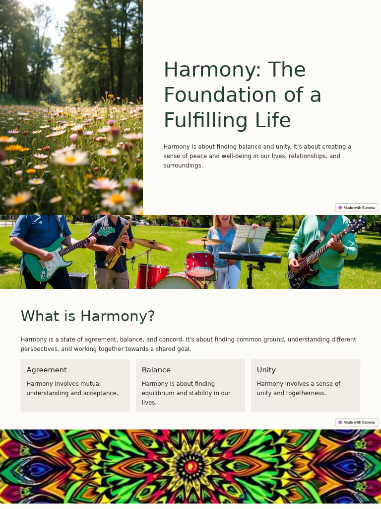 Harmony The Foundation of A Fulfilling Life | PDF | Mindfulness ...