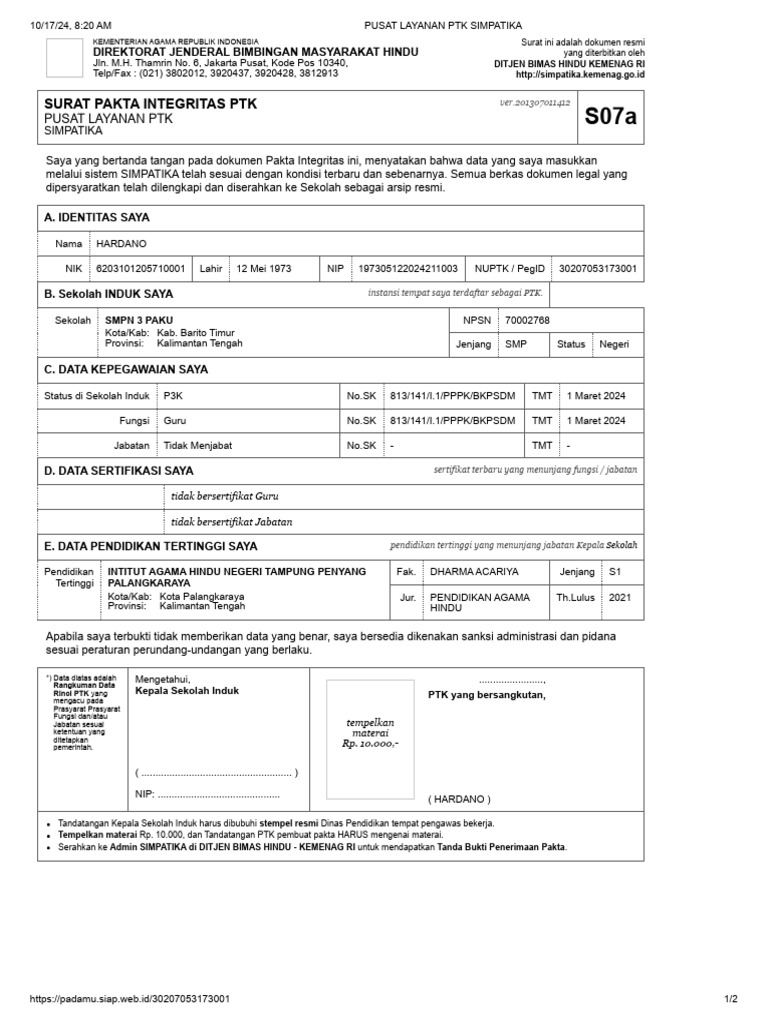 Verval PTK SIMPATIKA Hadano | PDF