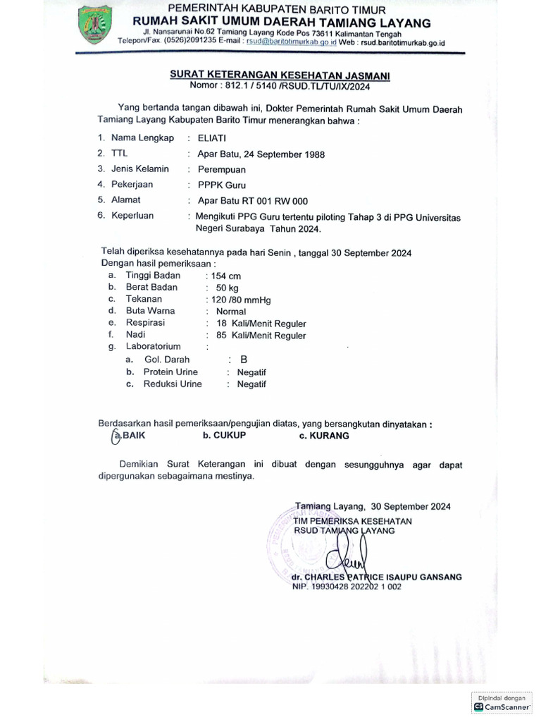 Suket Kesehatan Eliati | PDF