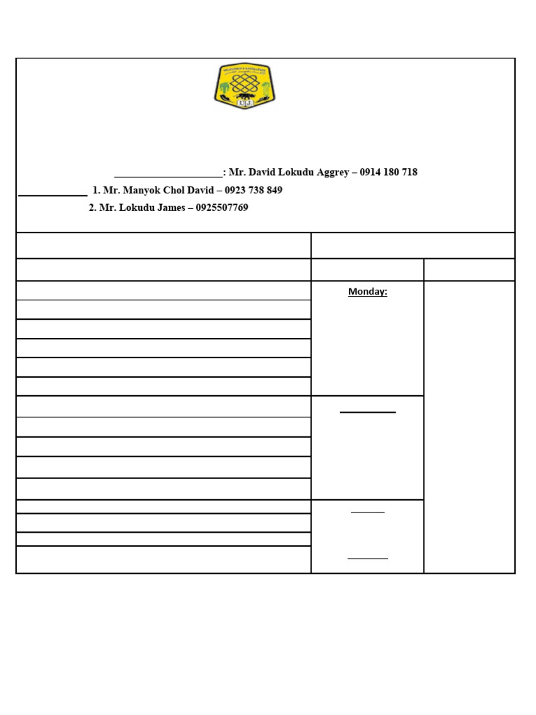 INVIGILATORS TIMETABLE 2024 Y1 | PDF